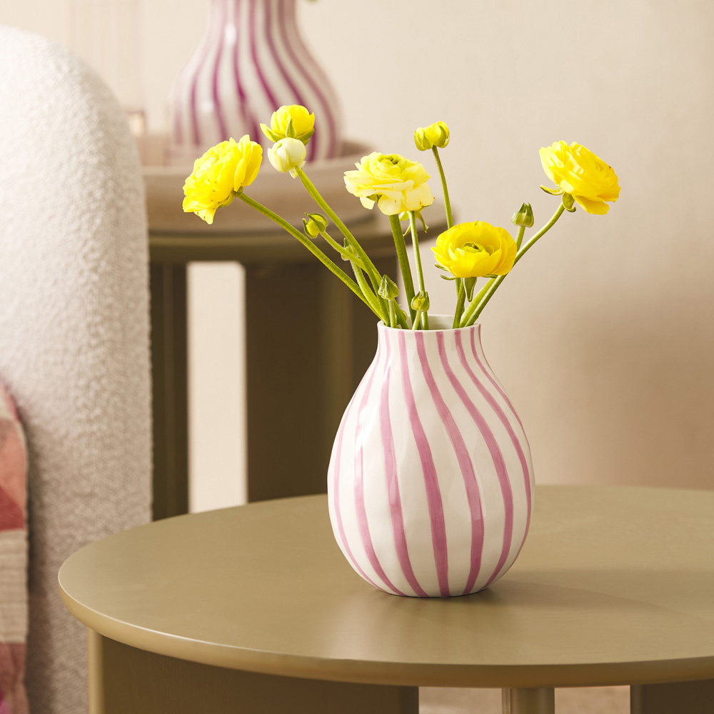 Lola Pink Stripe Vase | Adairs