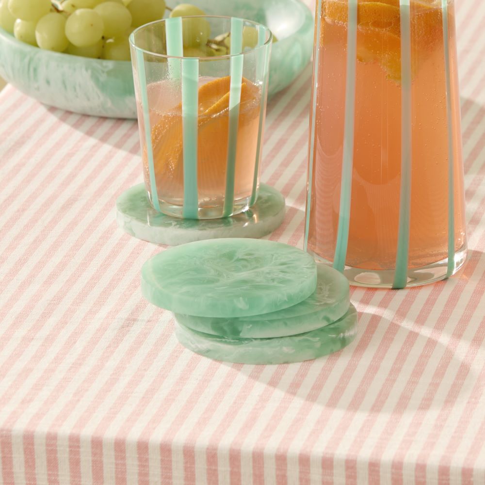 Calypso Matte Rose Pink Resin Coasters Set of 4 | Adairs