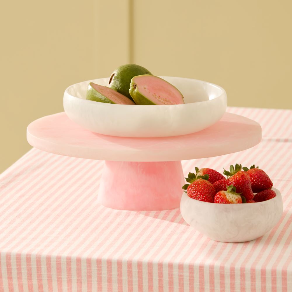 Calypso Matte Rose Pink Resin Food Stand | Adairs