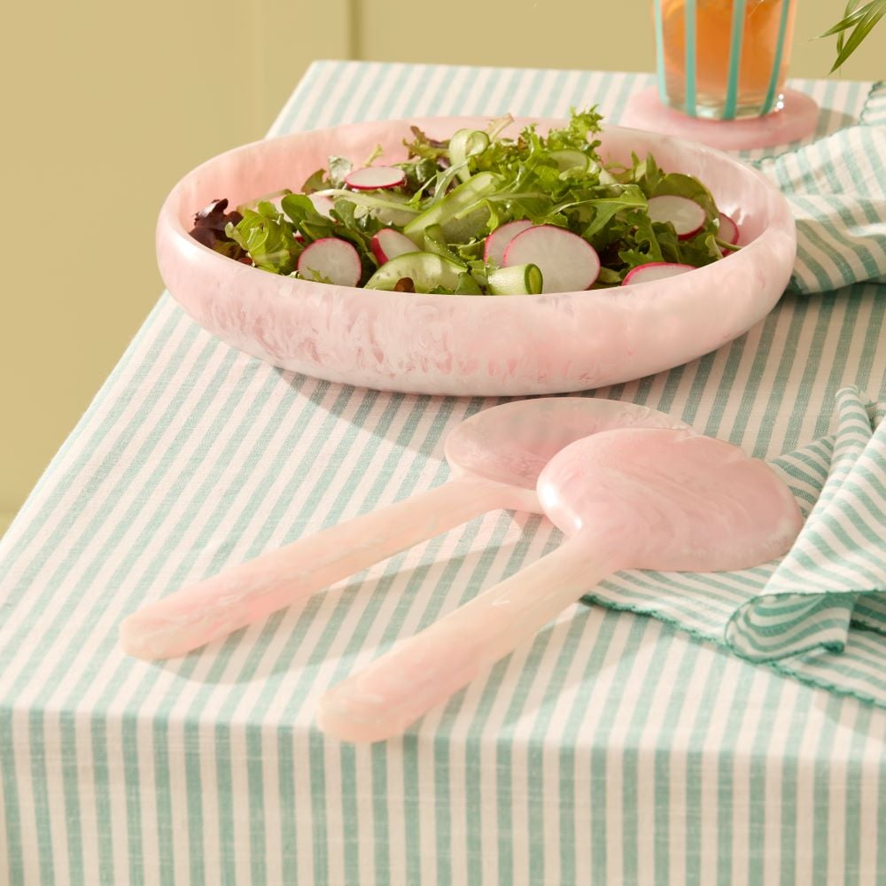 Calypso Matte Rose Pink Resin Salad Server Set of 2 | Adairs