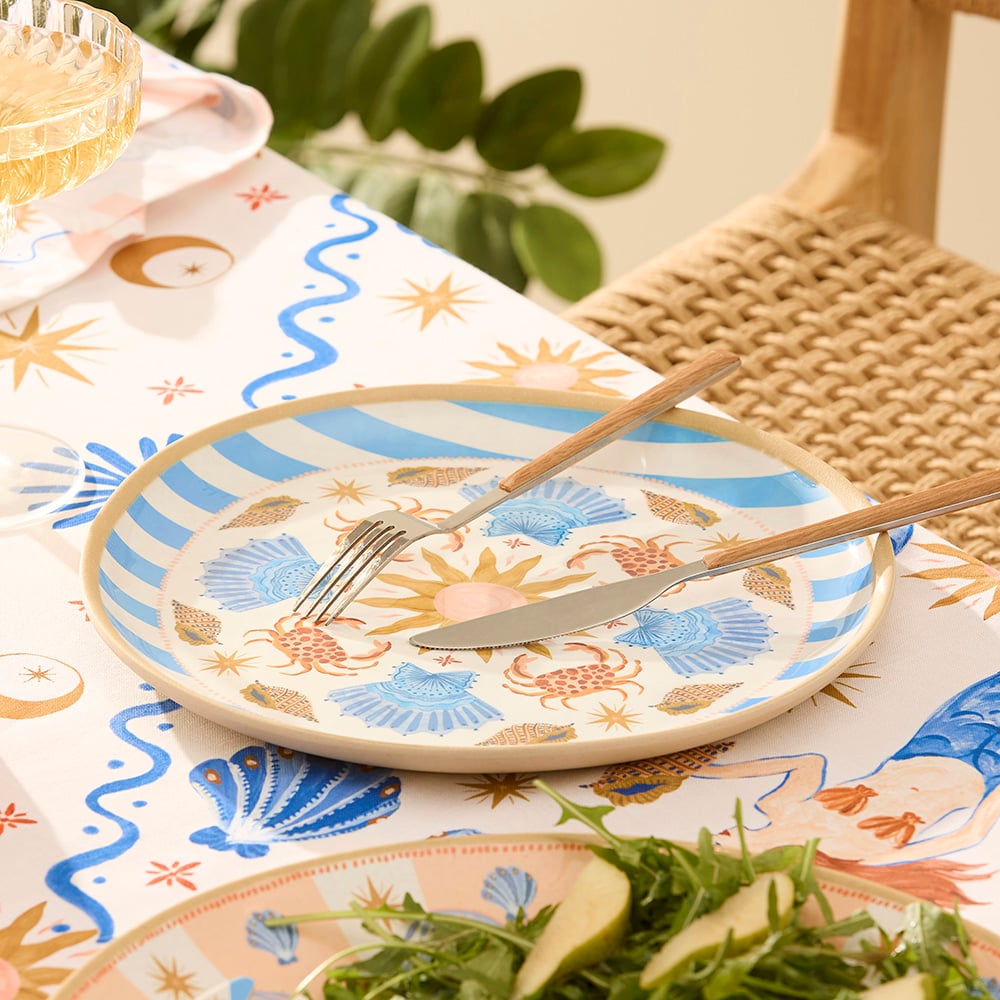 La Sirena Shell & Crab Melamine Dinner Plate | Adairs