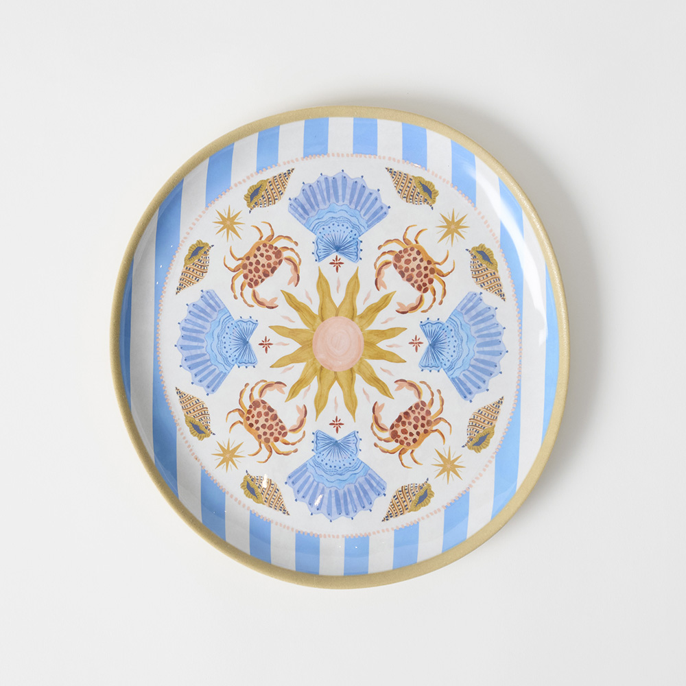 La Sirena Shell & Crab Melamine Dinner Plate | Adairs