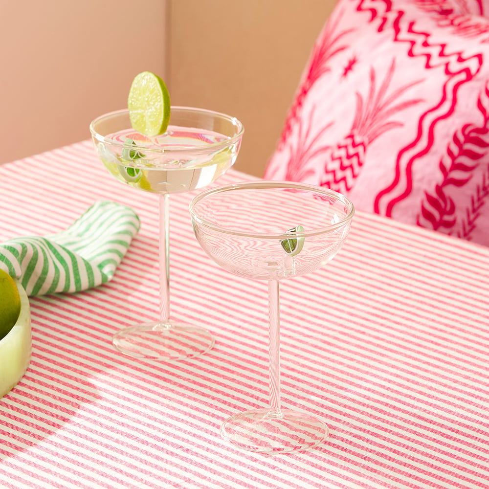Summer Fruit Lime Coupe Glass Gift Pack of 2 | Adairs