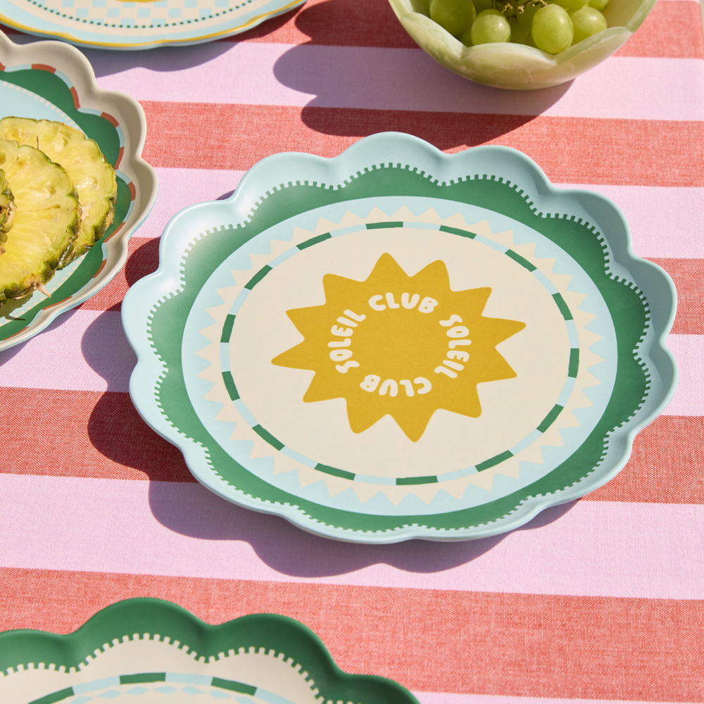 Soleil Sky Blue Plates Pack of 4 | Adairs