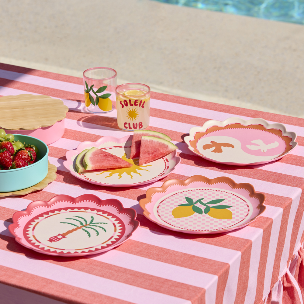Soleil Warm Pink Plates Pack of 4 | Adairs
