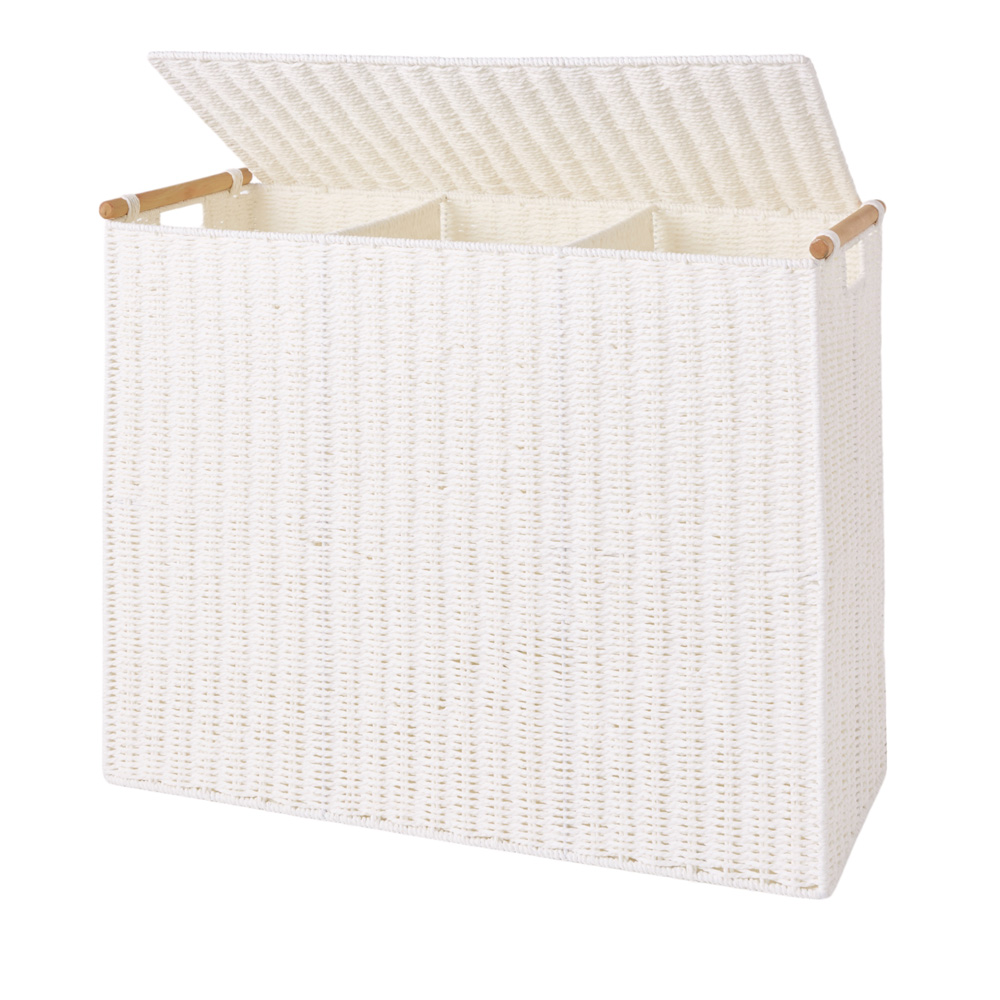 Kendrick White 3 Divided Laundry Basket | Adairs