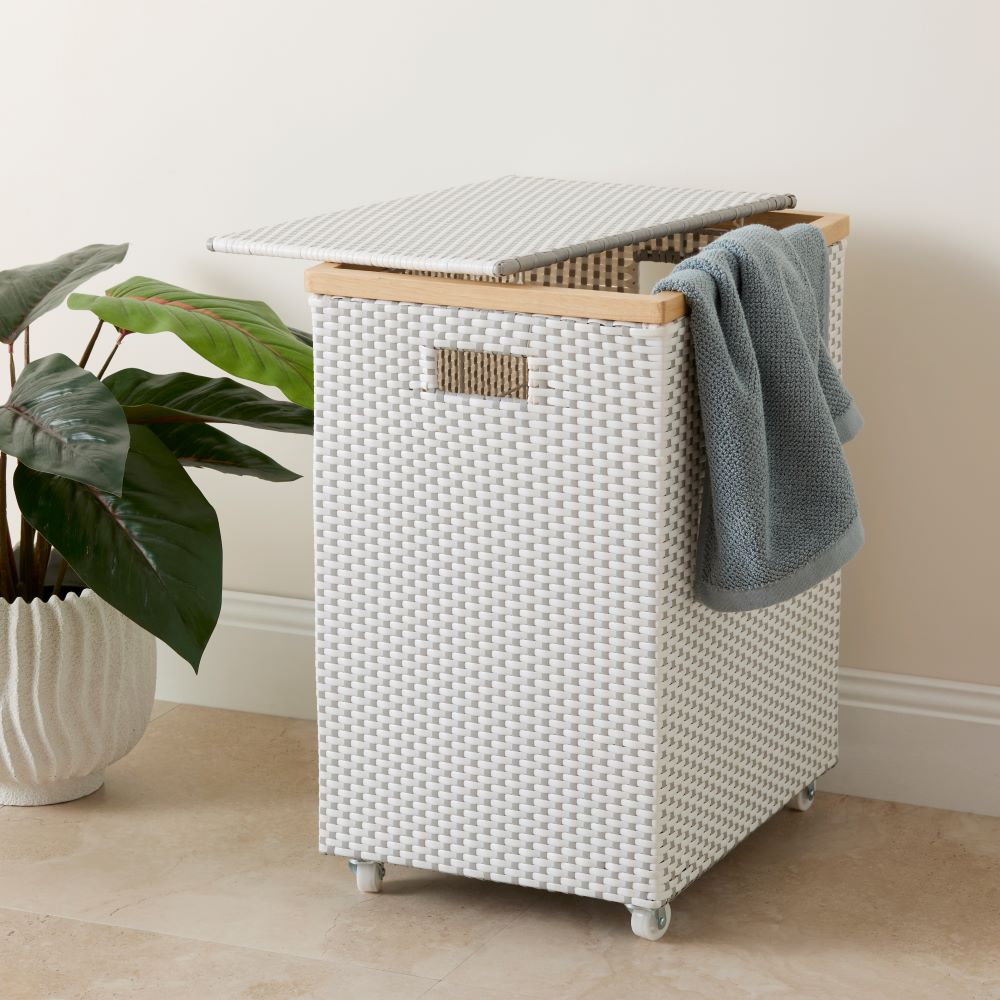 Portsea White & Grey Laundry Storage | Adairs
