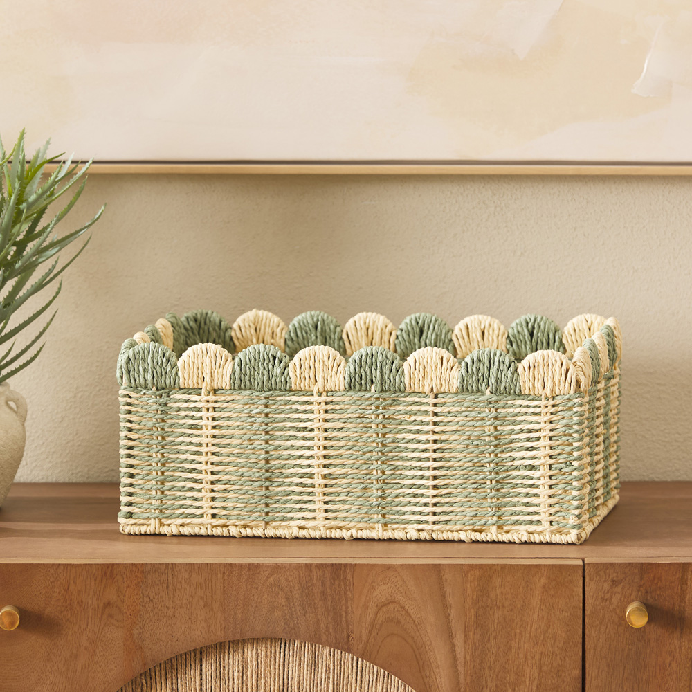 La Fiesta Sage & Natural Storage Baskets | Adairs
