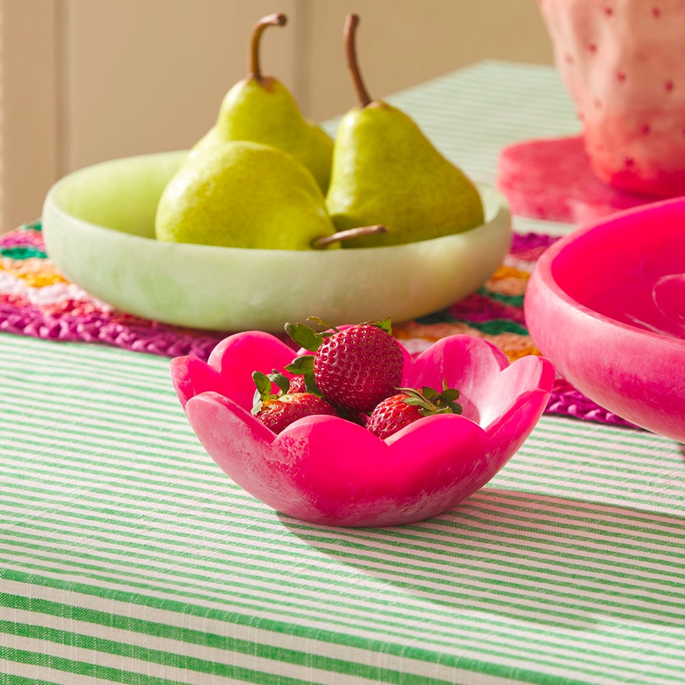 Calypso Matte Raspberry Scalloped Resin Bowl | Adairs