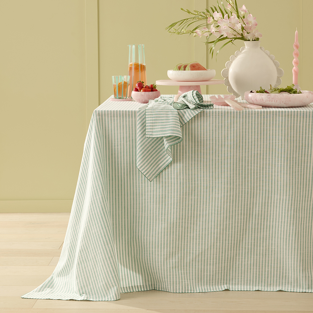 Seville Aquamarine Stripe Tablecloth | Adairs