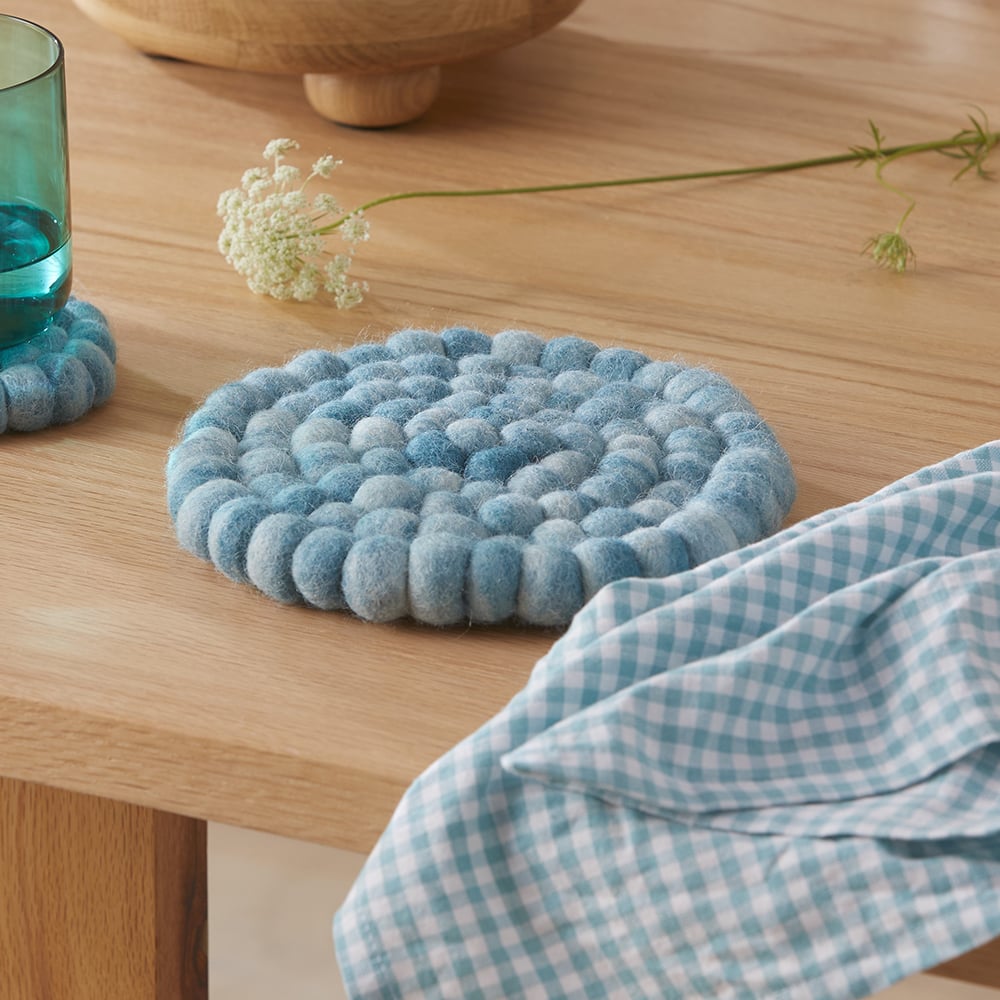 New Zealand Wool Aquamarine Space Dyed Trivet | Adairs