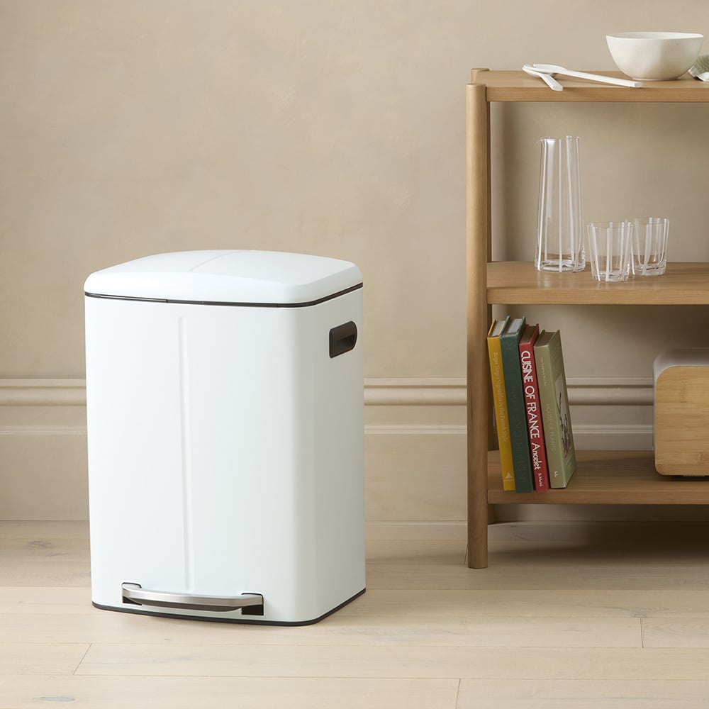 Retro White Double Kitchen Bin | Adairs