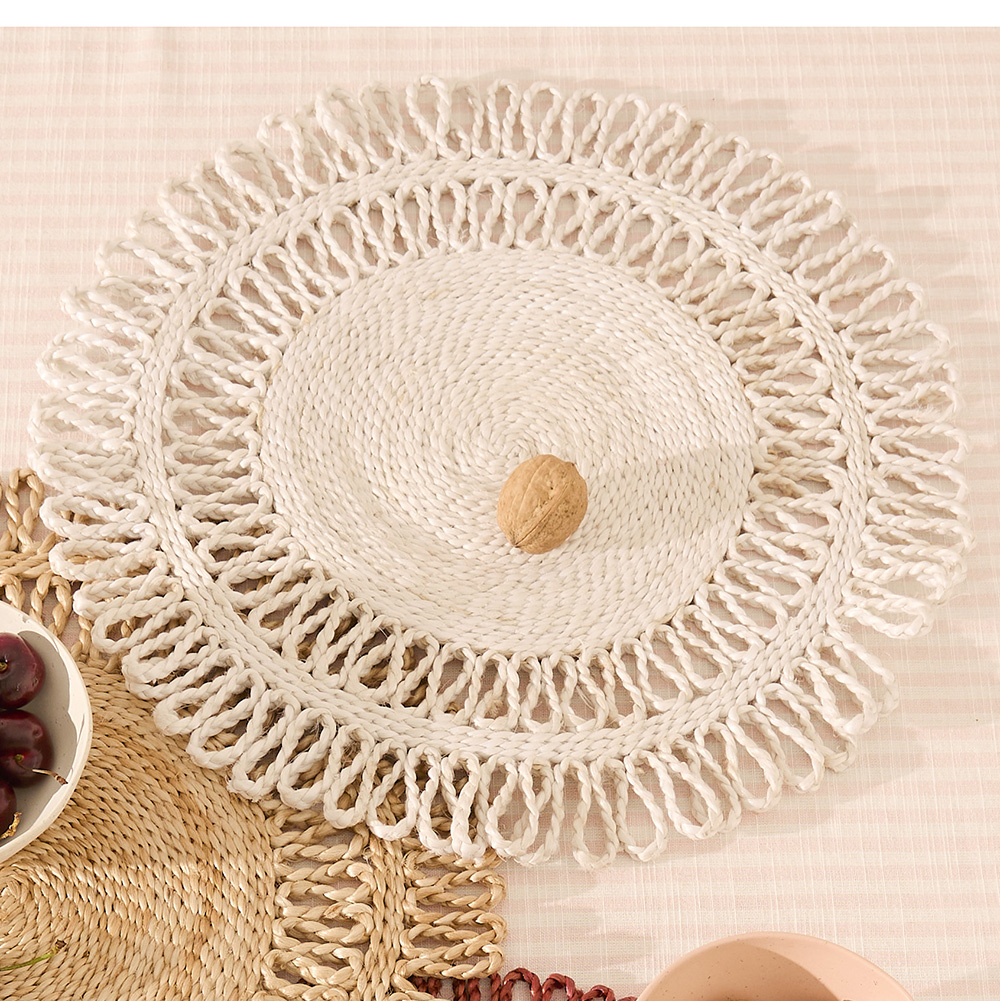 Finley White Jute Placemat Pack of 2 | Adairs