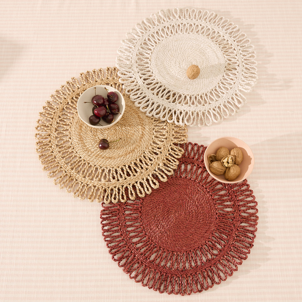 Finley White Jute Placemat Pack of 2 | Adairs