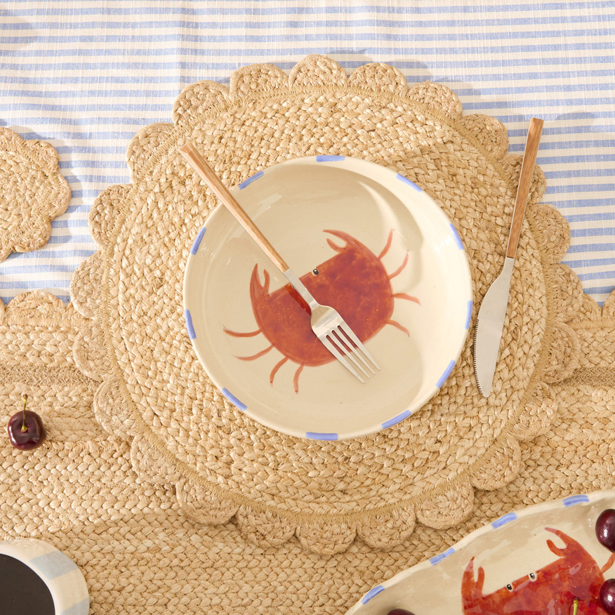 Siena Natural Jute Scalloped Placemat Pack of 2 | Adairs