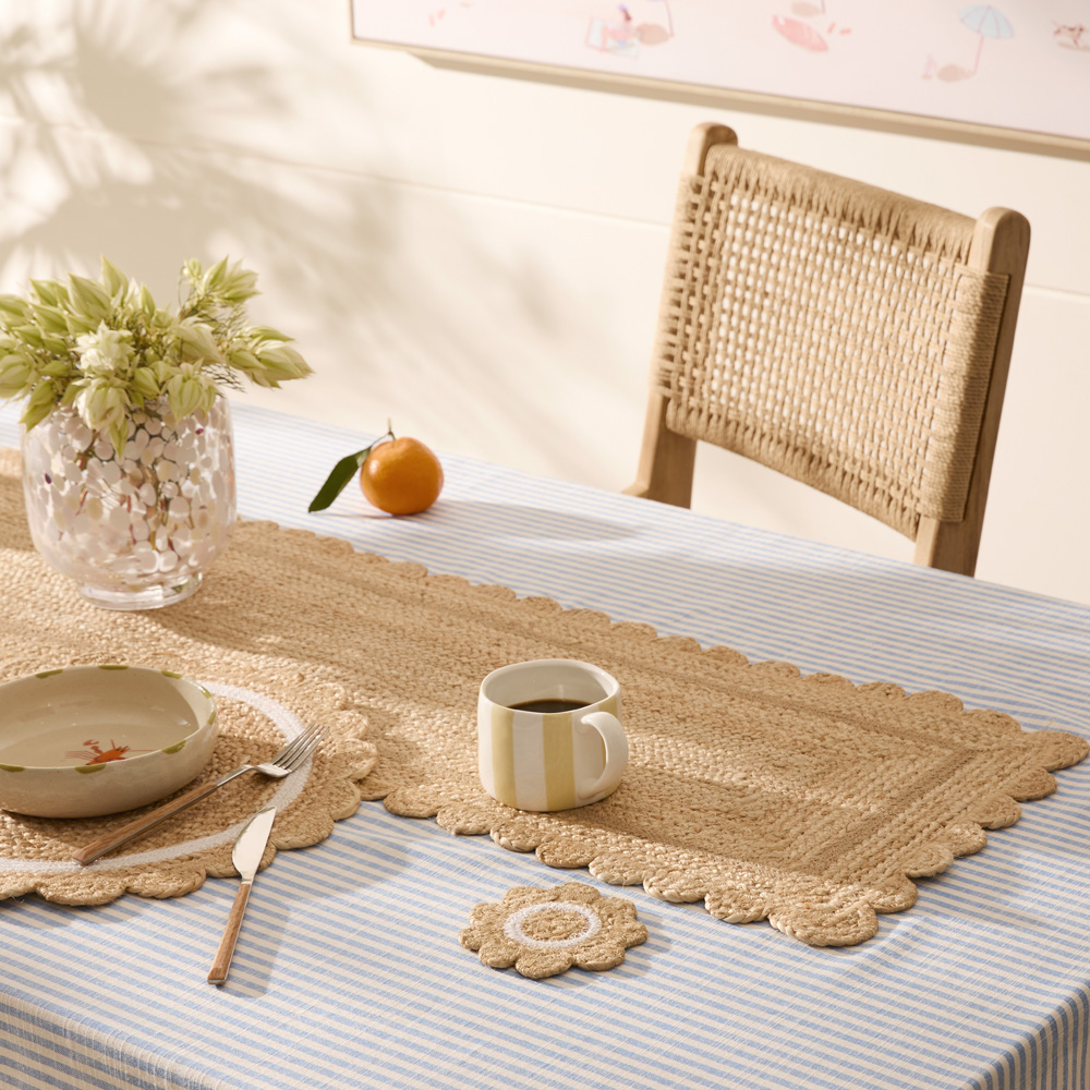 Siena Natural Jute Scalloped Table Runner | Adairs