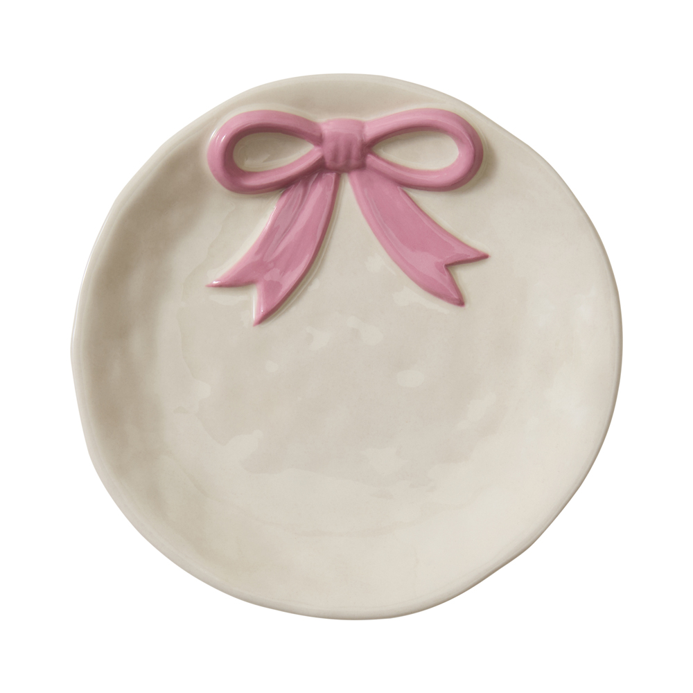 Bow Pink & White Trinket Dish | Adairs