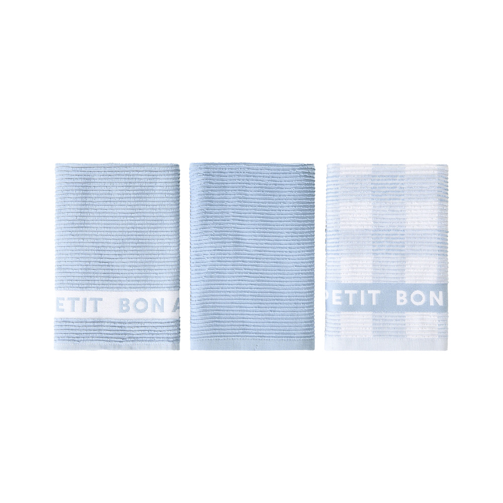 Australian Cotton Chambray Blue Tea Towels Pack of 3 | Adairs