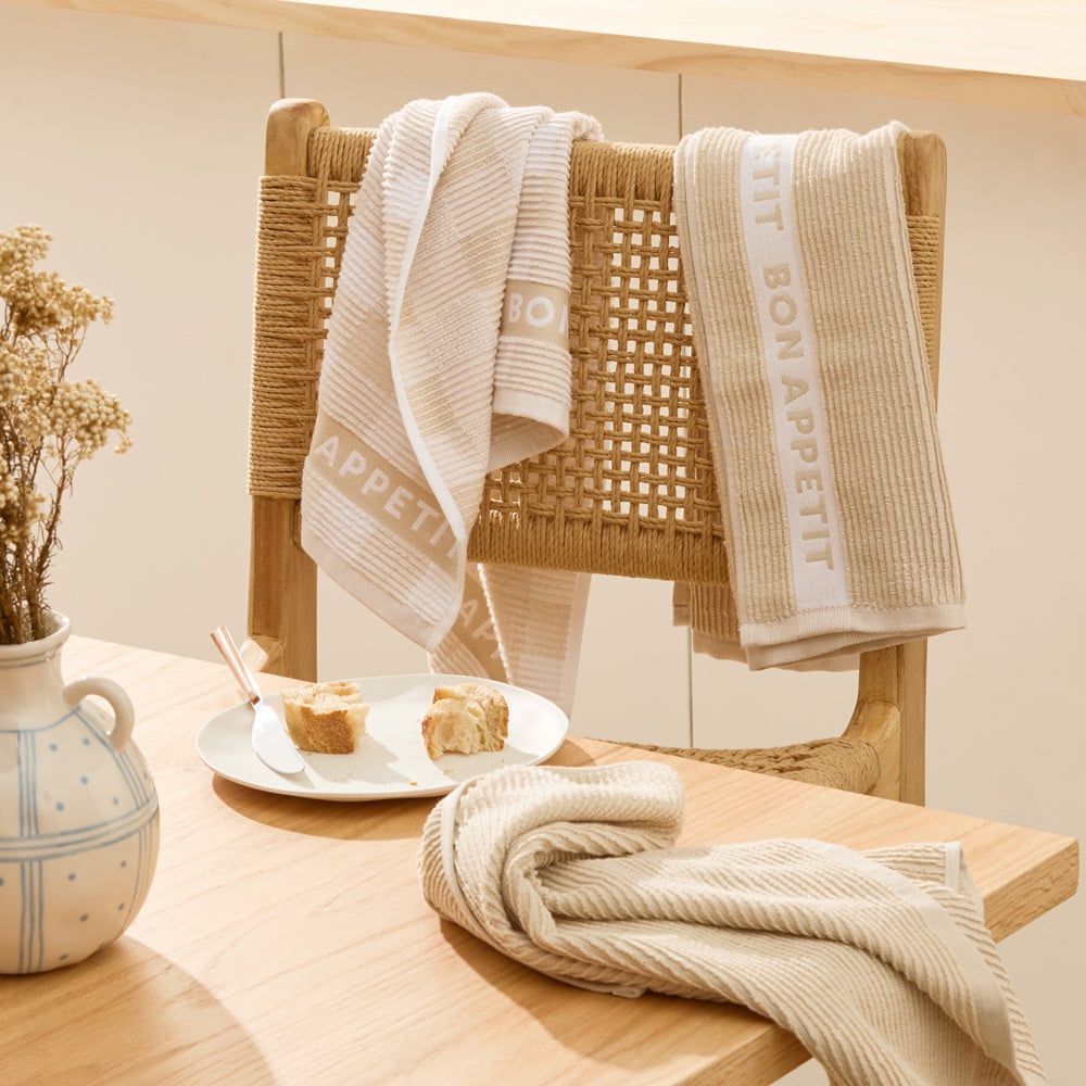 Australian Cotton Natural Tea Towels Pack of 3 | Adairs