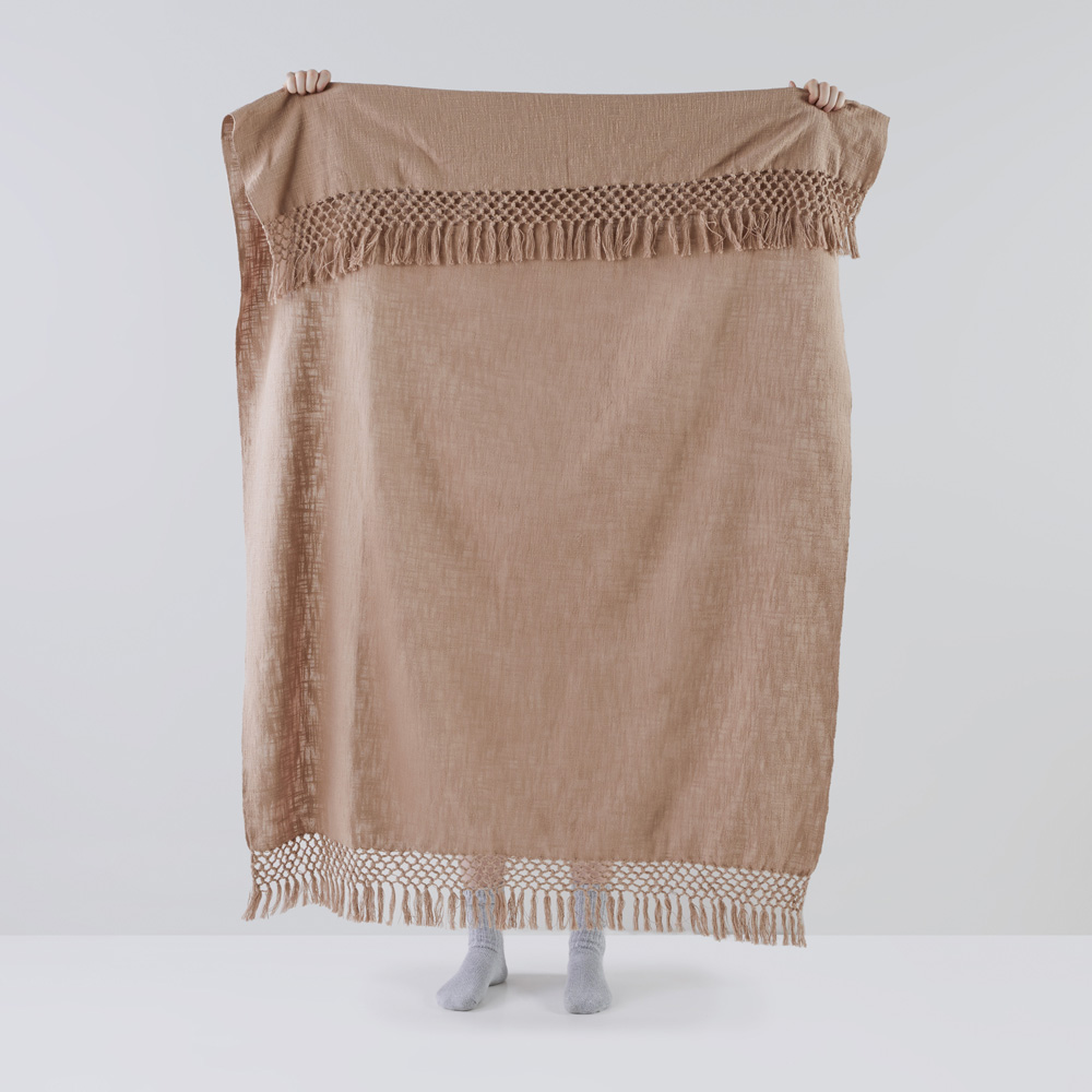 Macrame Hazelnut Knot Throw | Adairs