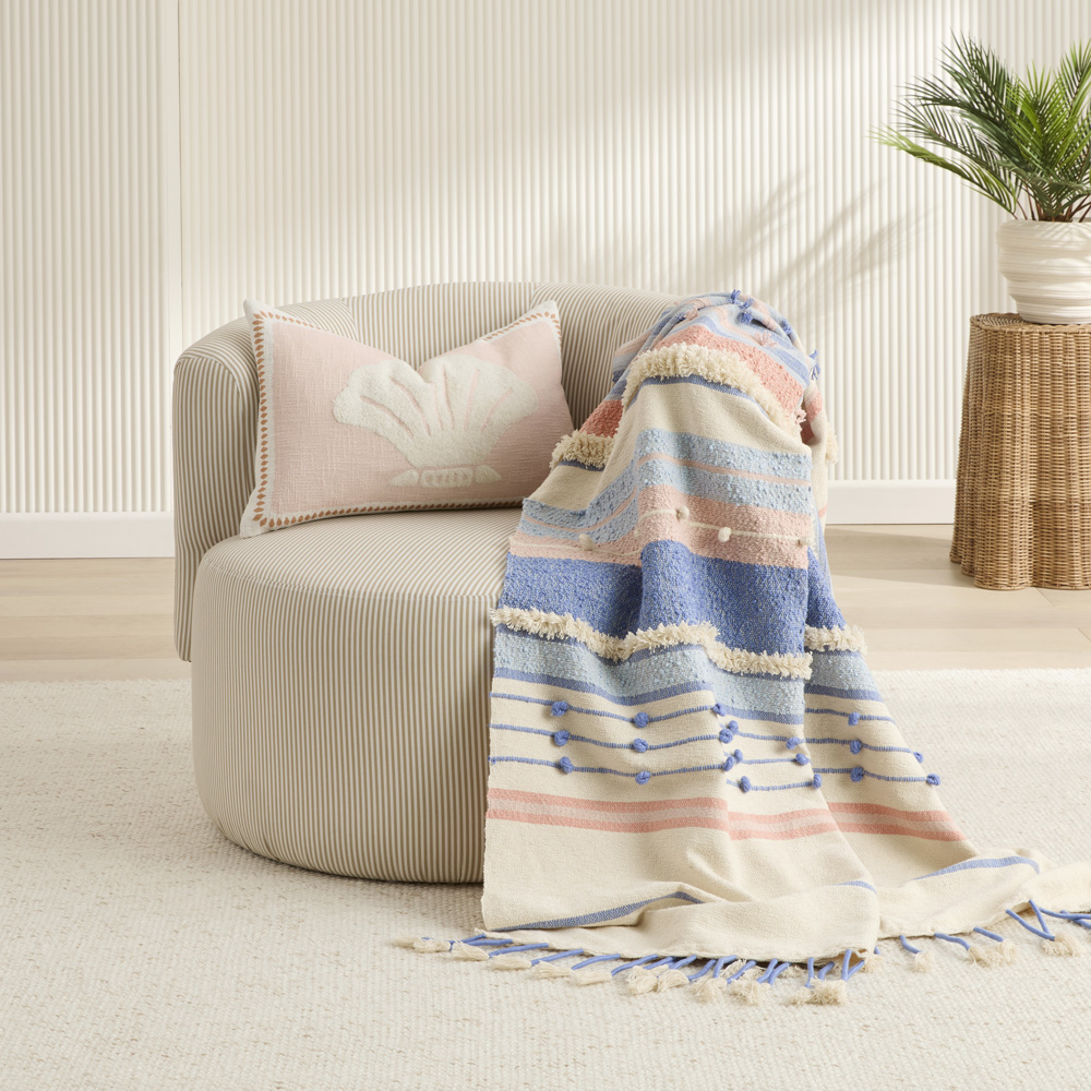 Marlowe Blue & Pink Throw | Adairs