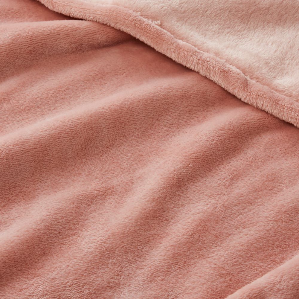 Aspen Dusky Rose Fleece Blanket | Adairs