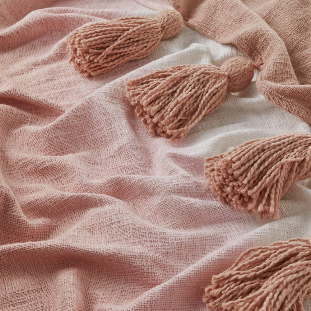 Nova Dusky Rose Dip Dye Throw | Adairs