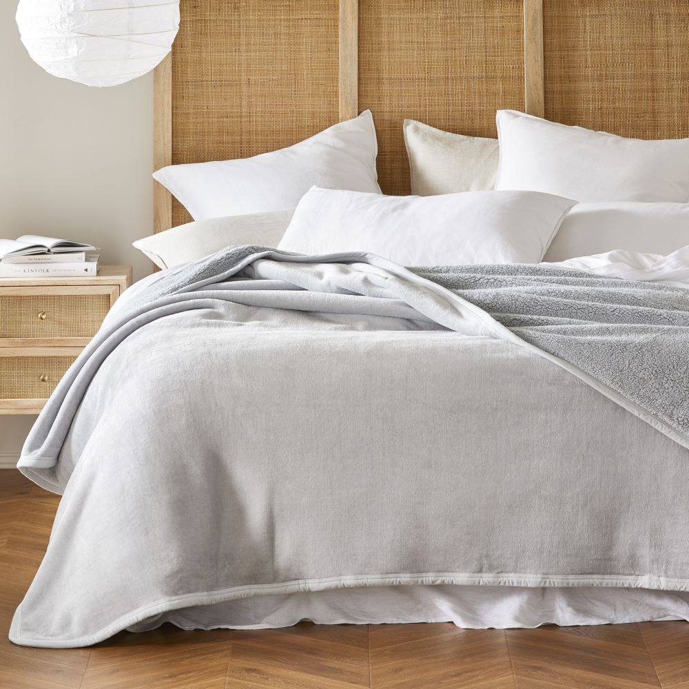 Sherpa Silver Blanket | Adairs