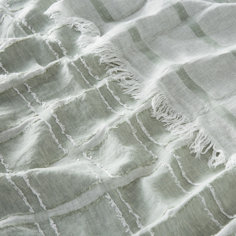 Pasquale Soft Green Linen Throw | Adairs