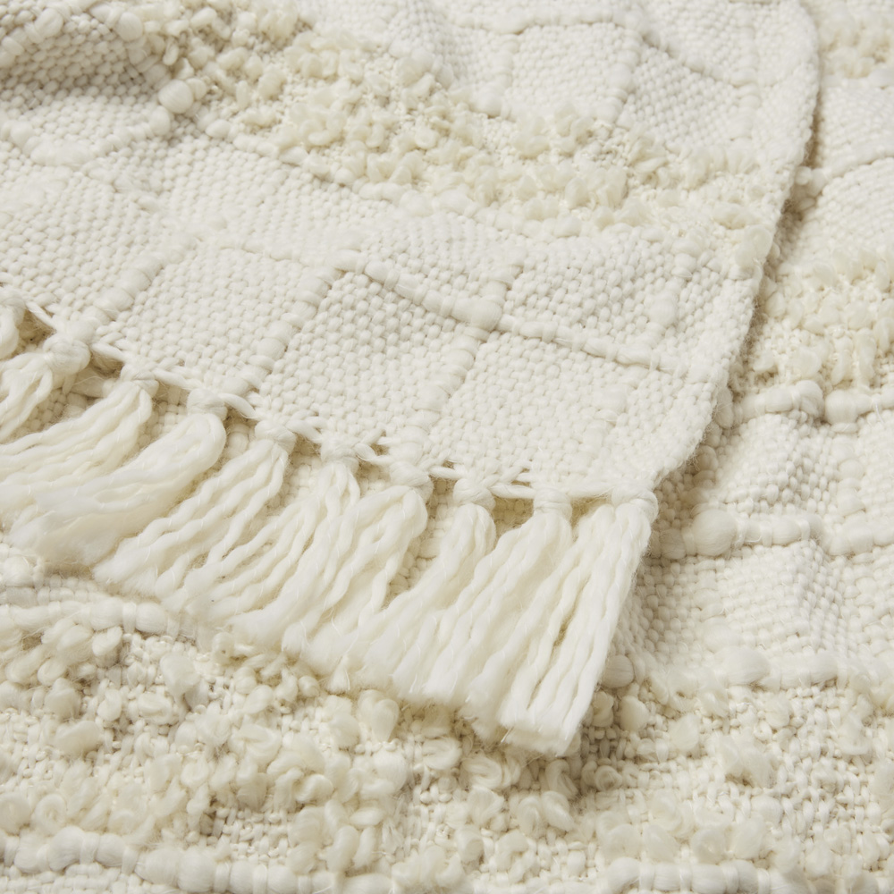 Seoul Natural Check Throw | Adairs