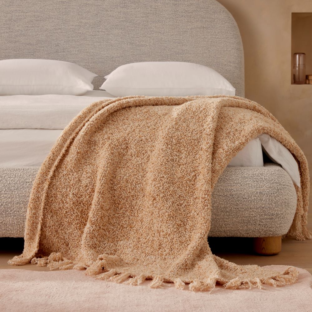Bergen Natural Boucle Throw | Adairs