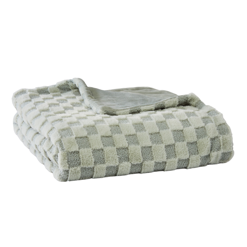 Estonia Green Check Blanket | Adairs