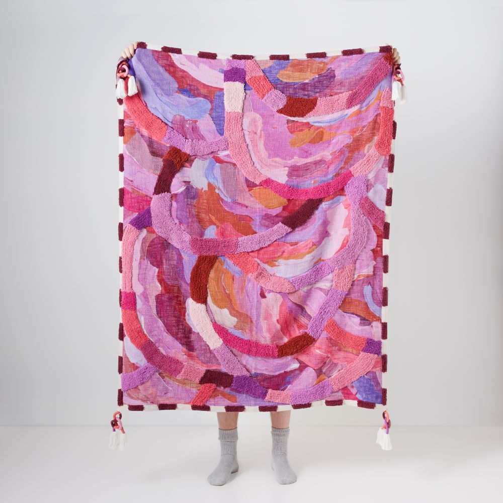 Erin Reinboth Raspberry Dreaming Throw | Adairs
