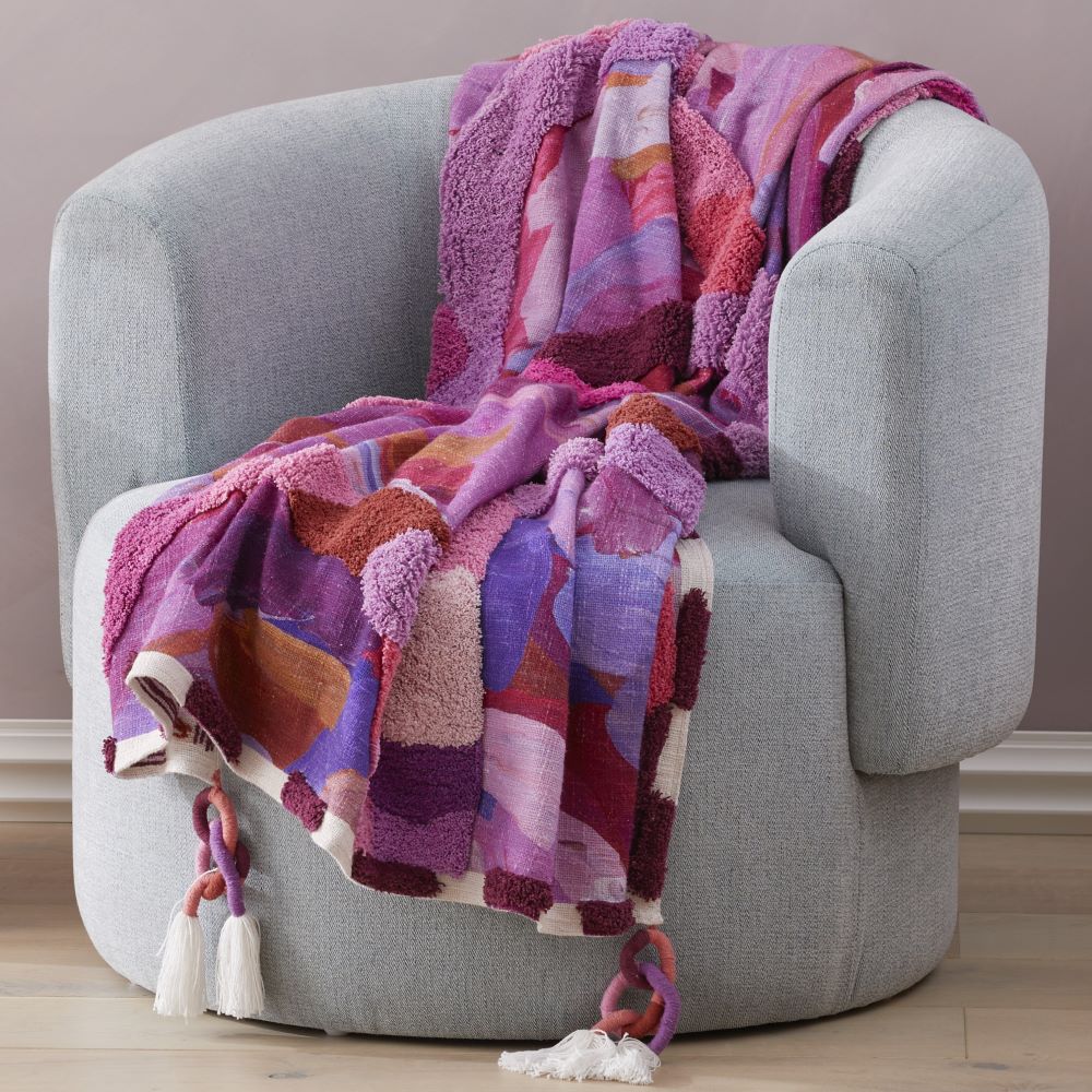 Erin Reinboth Raspberry Dreaming Throw | Adairs