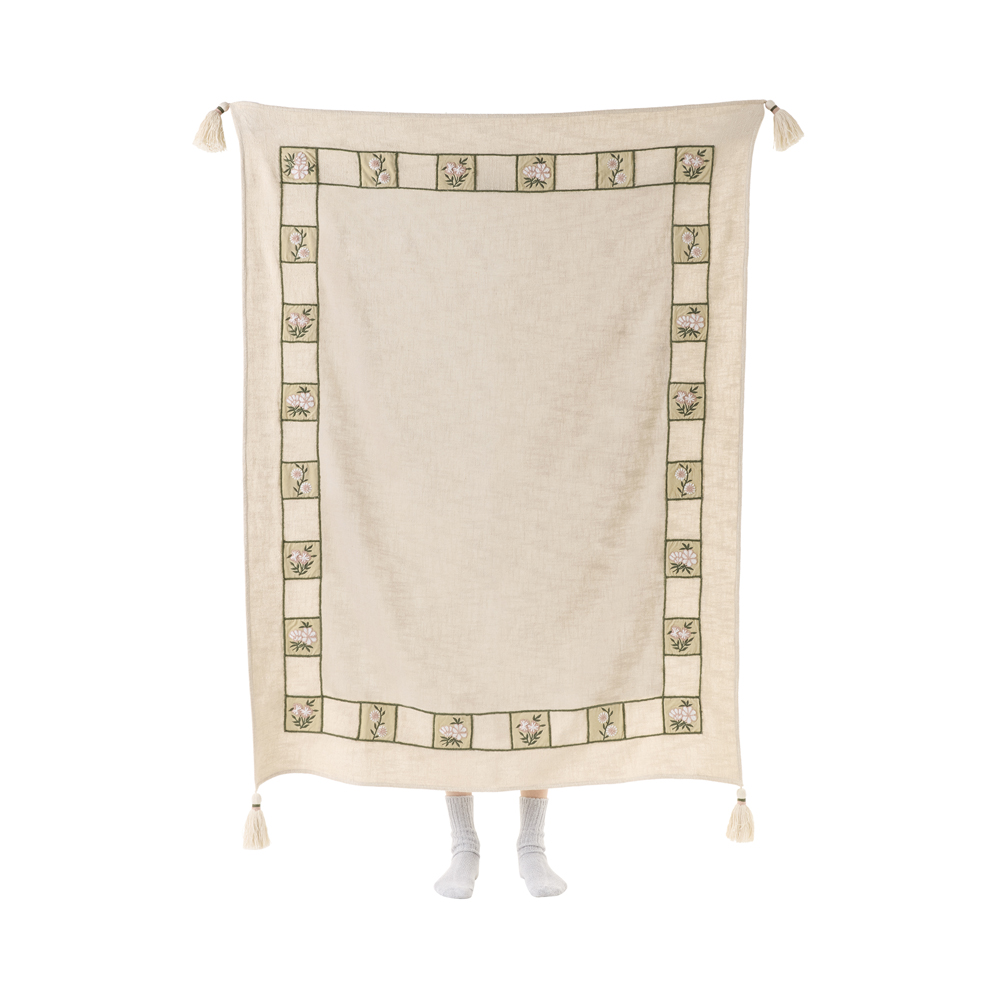 Jesse Floral Pebble & Pink Sand Throw | Adairs