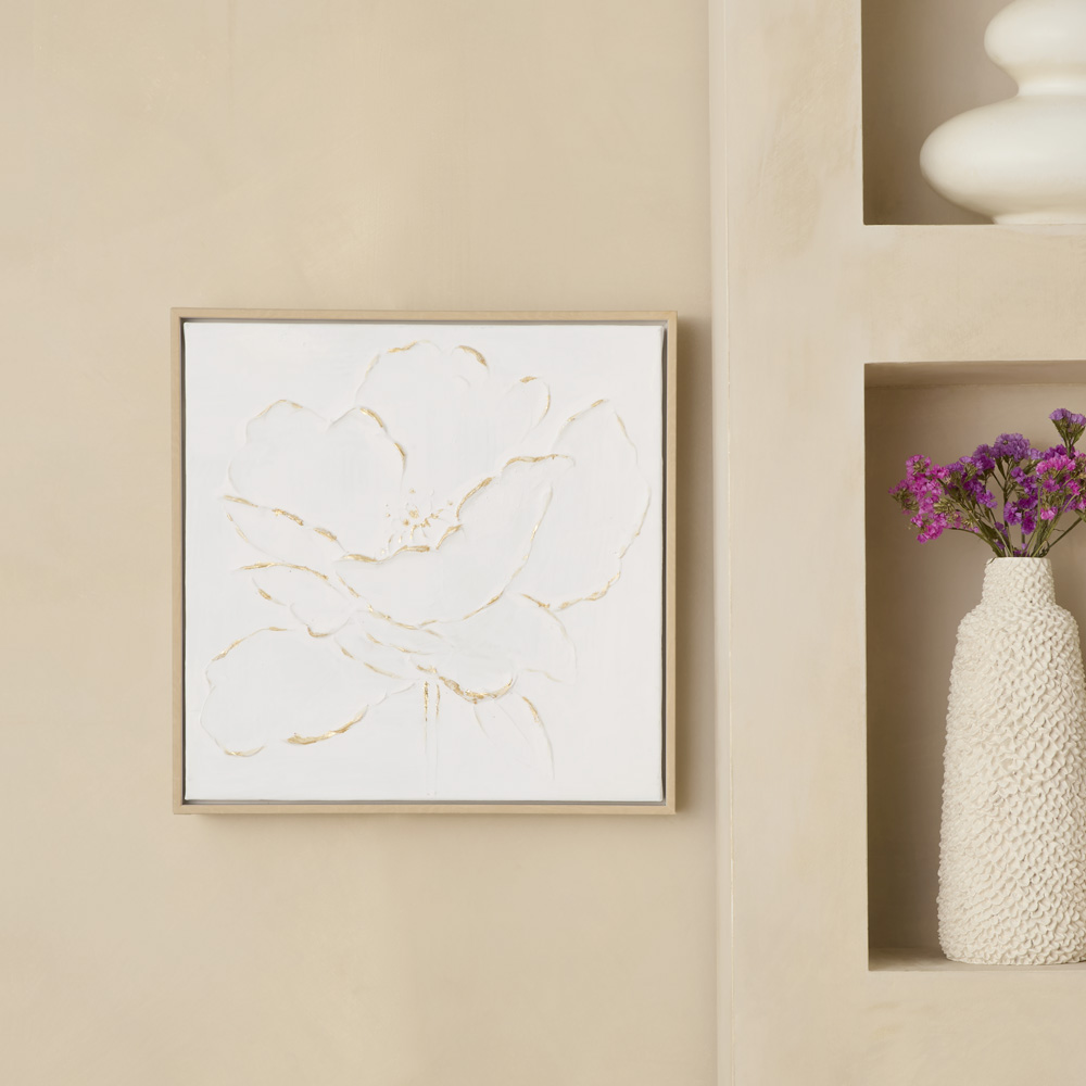 Moma White Flower Mini Canvas | Adairs