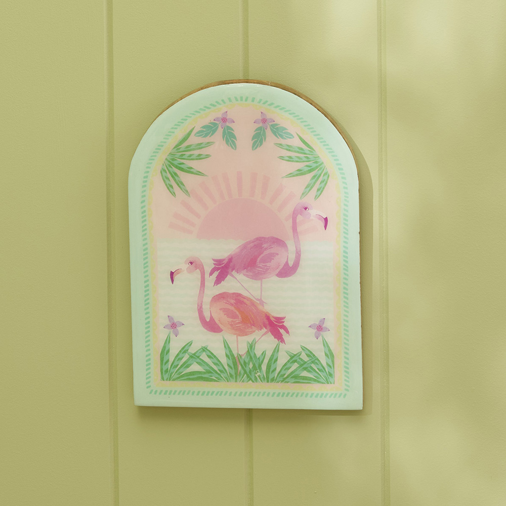 Adairs Kids - Flamingo Sunset Timber Wall Tile | Adairs