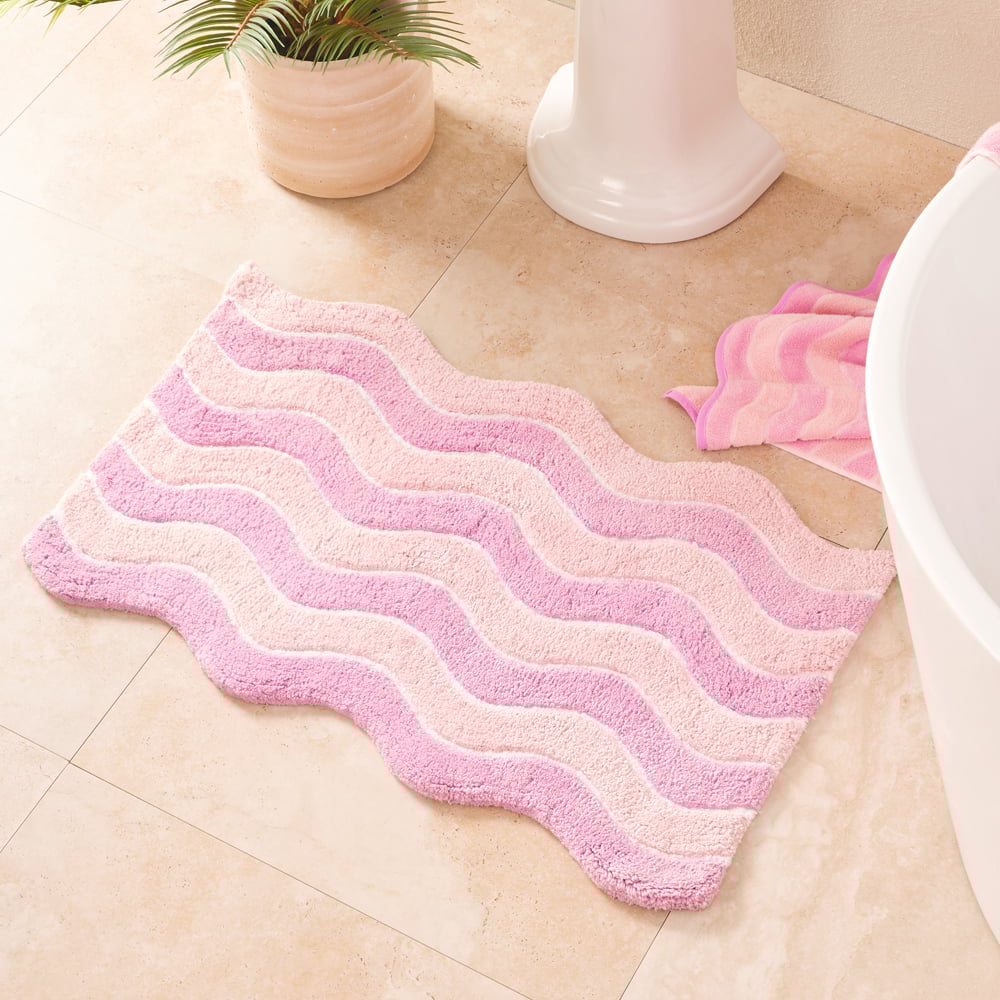 Adairs Kids - Pink & Lilac Wavey Bath Mat | Adairs