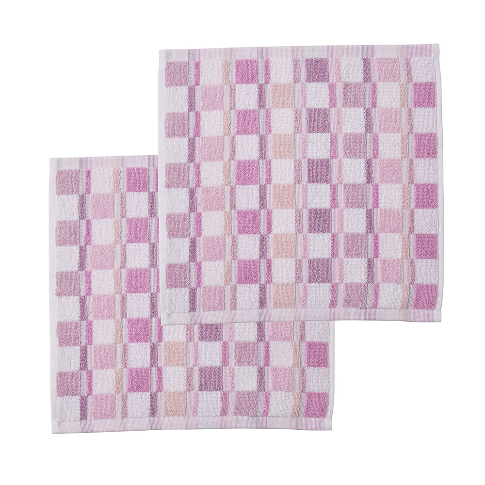 Adairs Kids - Charlie Check Pinks Face Washers Pack of 2 | Adairs