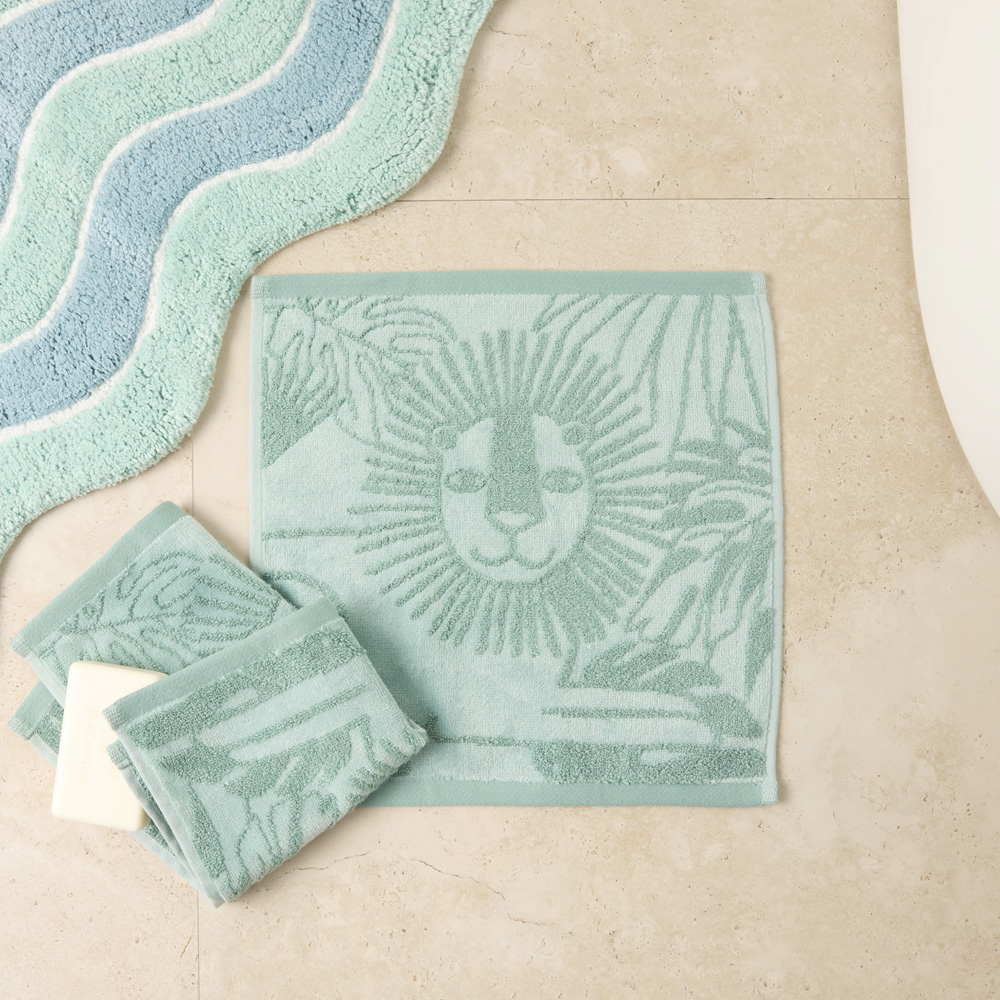 Adairs Kids - Tropical Jungle Green Face Washers Pack of 2 | Adairs