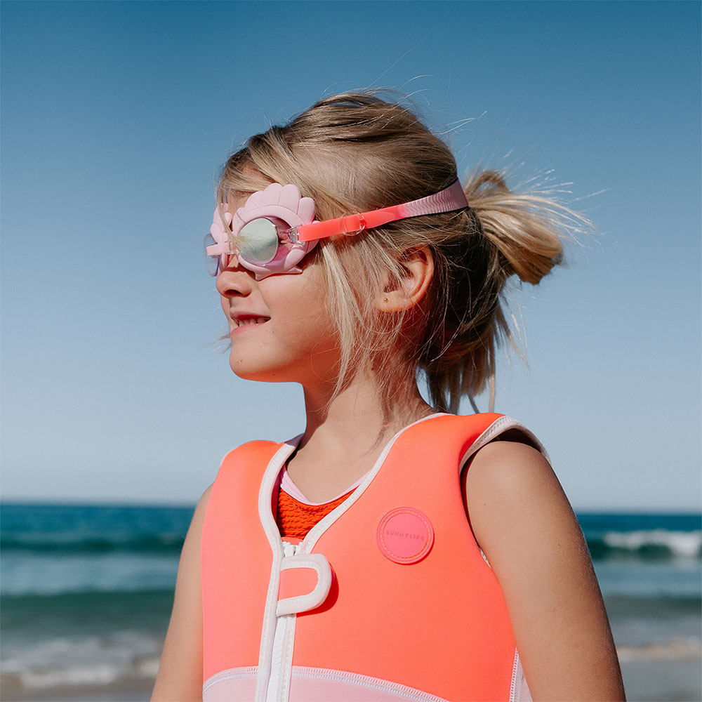 Sunnylife - Melody The Mermaid Neon Strawberry Mini Swim Goggles | Adairs