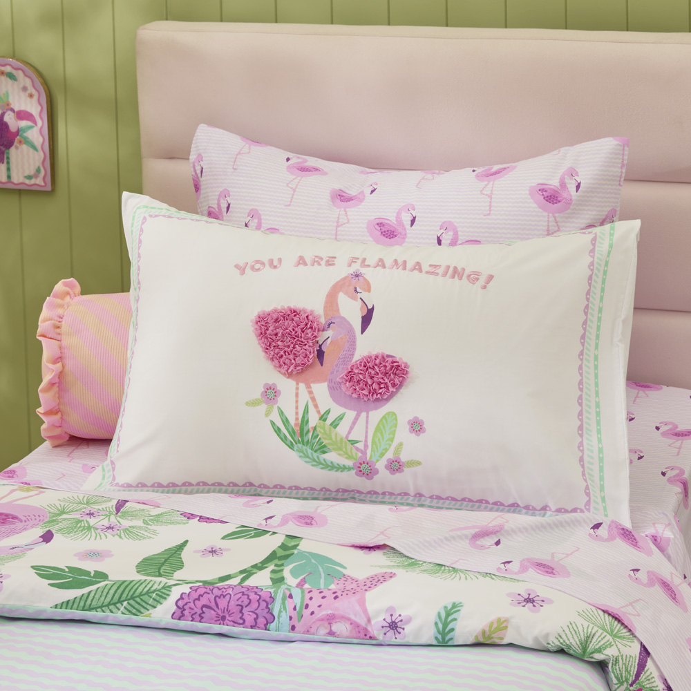 Adairs Kids - Flamazing Kids Text Pillowcase | Adairs