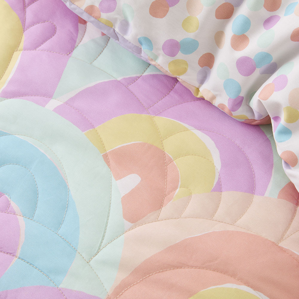 Adairs Kids - Rainbow Burst Pastel Quilted Quilt Cover Set | Adairs