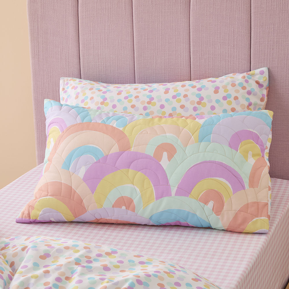 Adairs Kids - Rainbow Burst Pastel Quilted Quilt Cover Set | Adairs