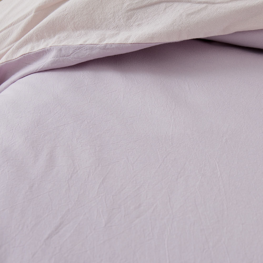 Adairs Kids - Stonewashed Cotton Pink Lavender Quilt Cover Set | Adairs
