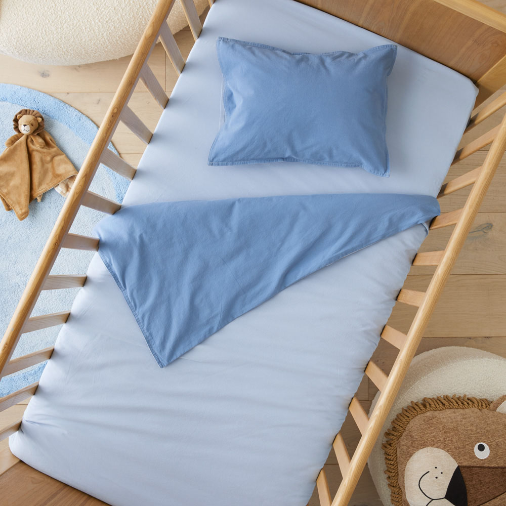 Adairs Kids - Stonewashed Cotton Chambray Denim Cot Quilt Cover Set ...