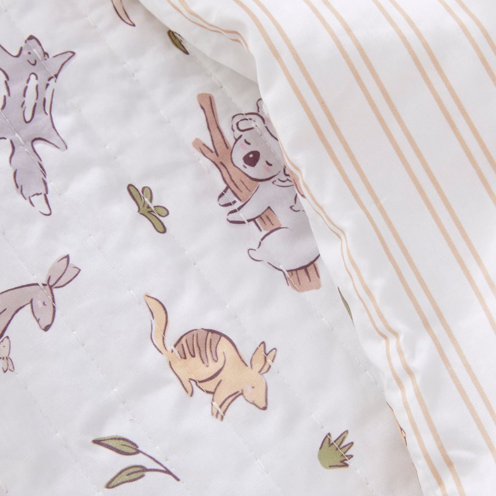 Adairs Kids - Little Animals Of Oz Cot Quilted Quilt Cover Set | Adairs