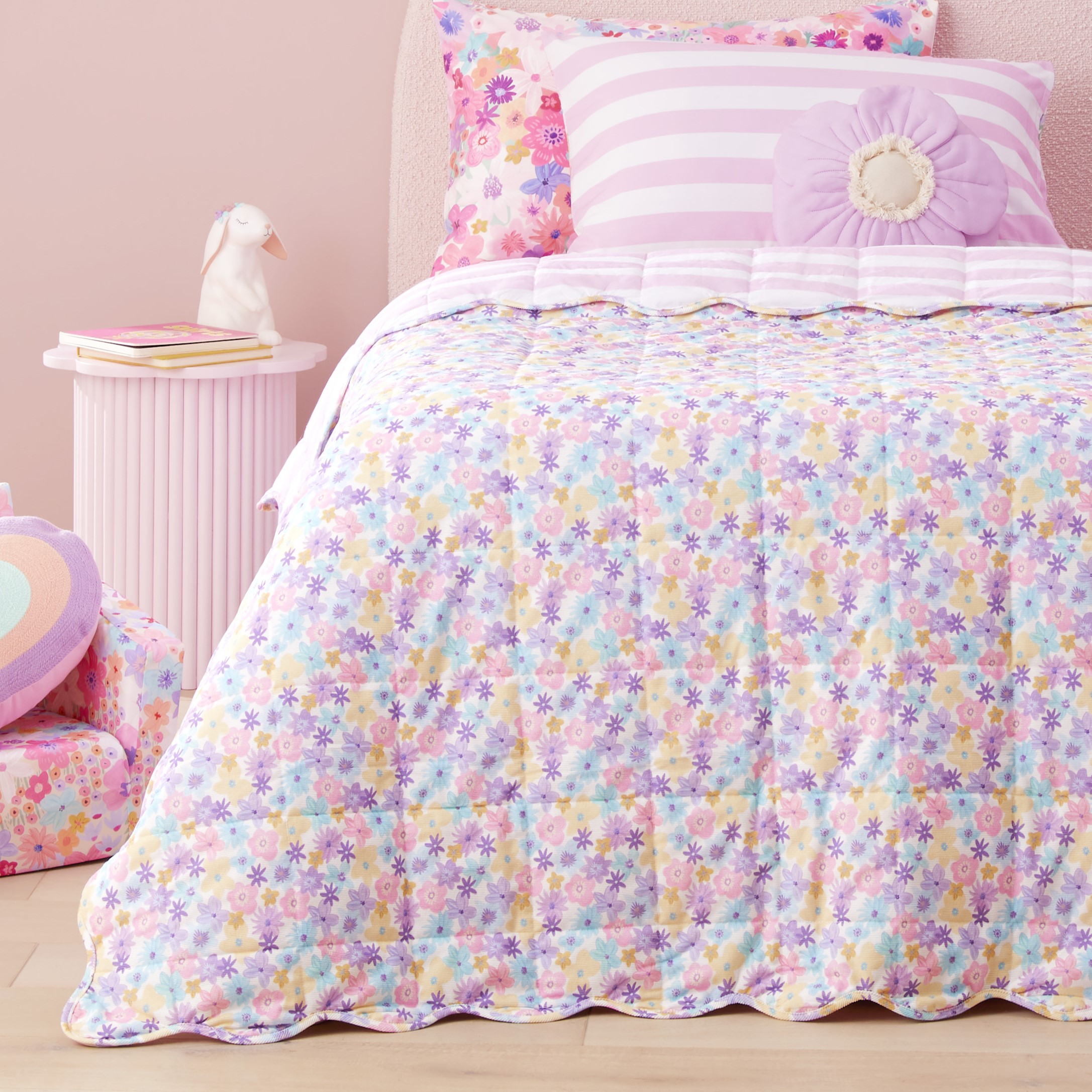 Adairs Kids - Flora Bright Corduroy Coverlet | Adairs