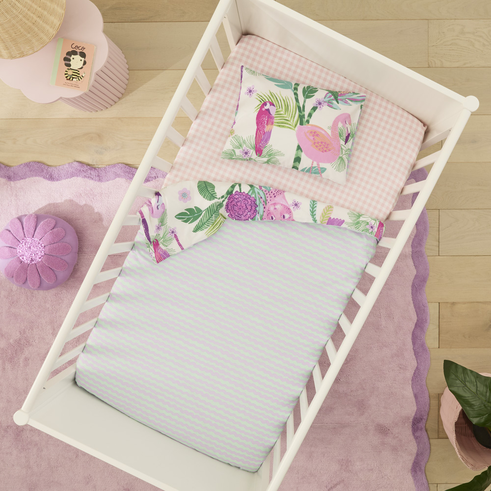 Adairs Kids - Tropical Jungle White Cot Quilt Cover Set | Adairs