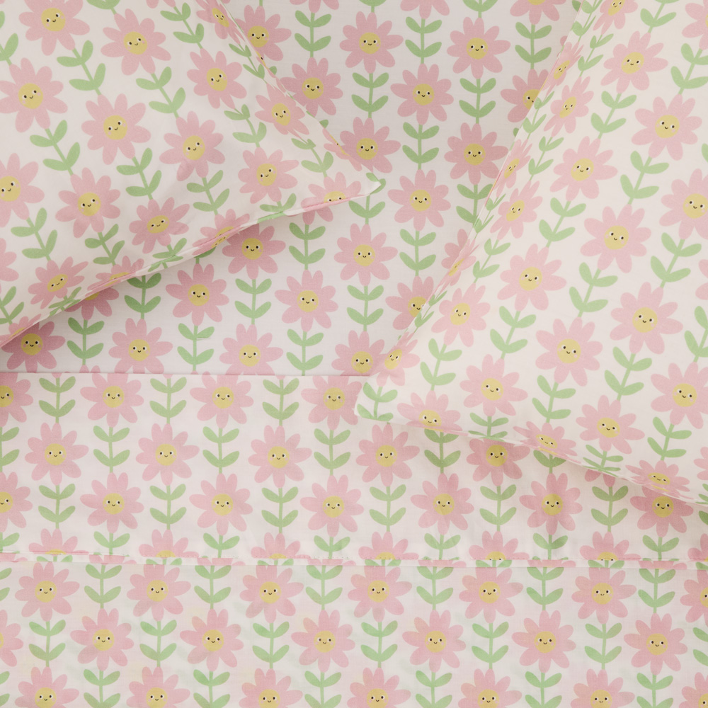Adairs Kids - Happy Daisy White Sheet Set | Adairs